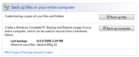 Vista Backup