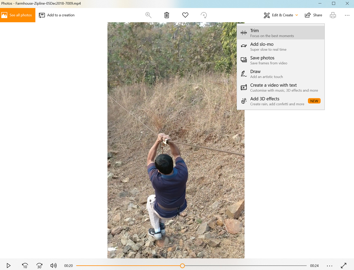 Video Editing for free in Windows 10